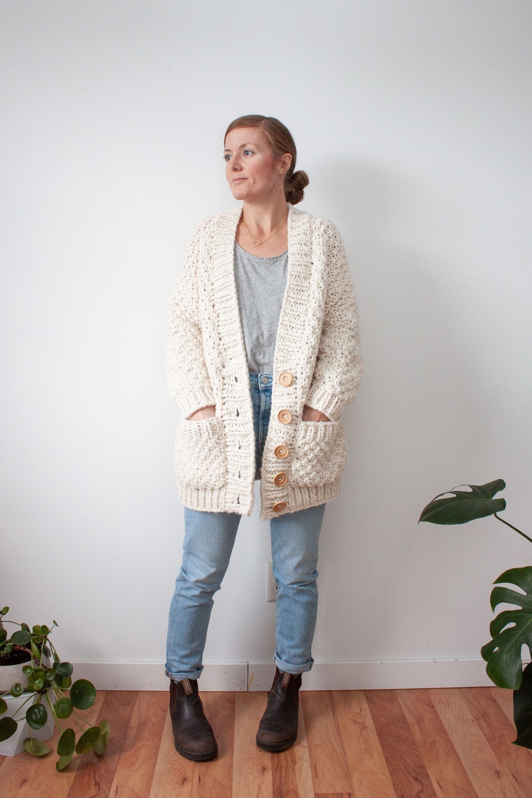 KNITTING PATTERN — Top Down Super Bulky Oversized Cardigan / Fernwood ...