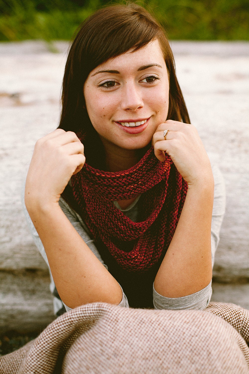 KNITTING PATTERN — Tiered Horizontal Ribbing Welted Circular Scarf ...