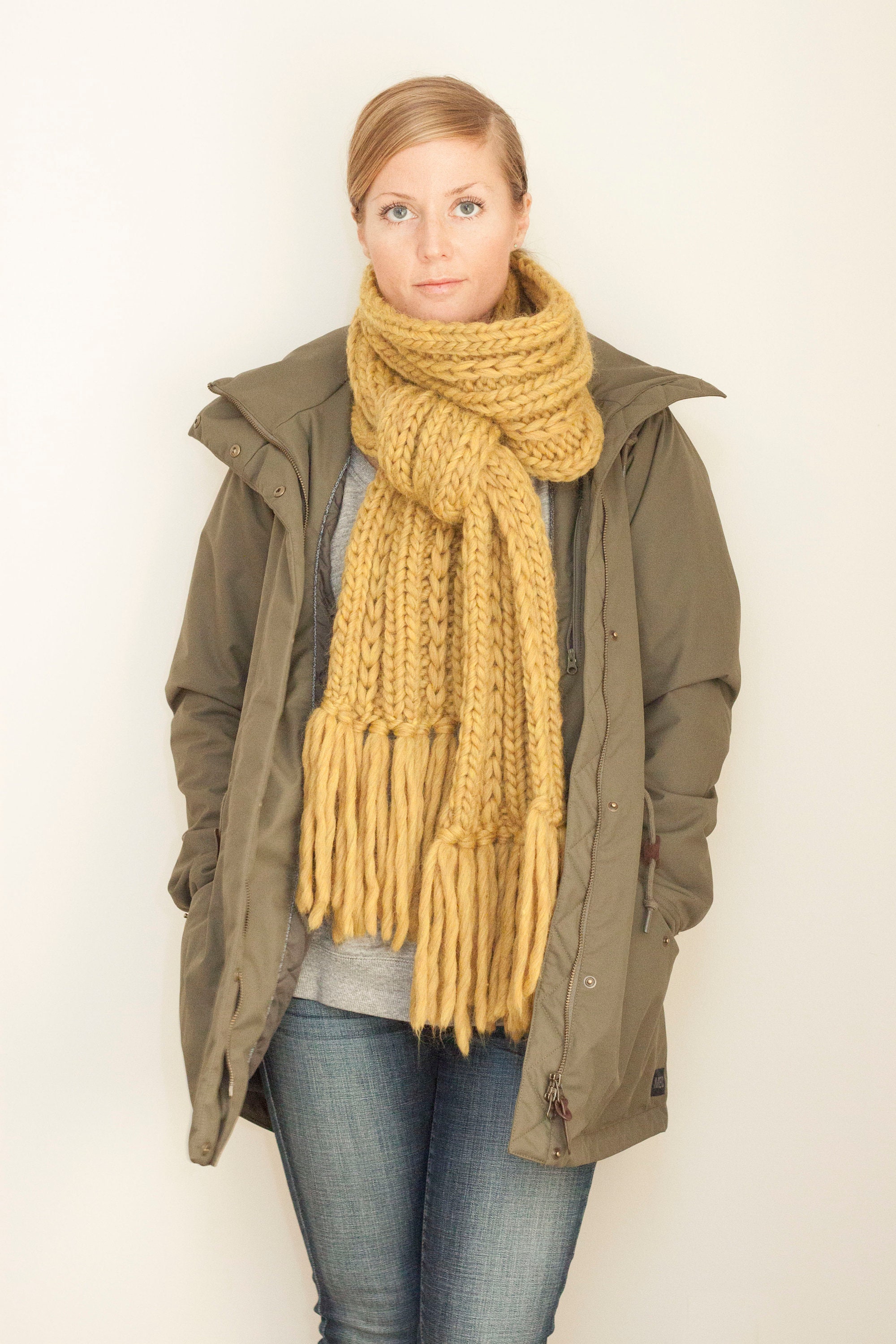 KNITTING PATTERN — Super Bulky Slipped Stitch Rib Scarf / Entwine Scarf ...