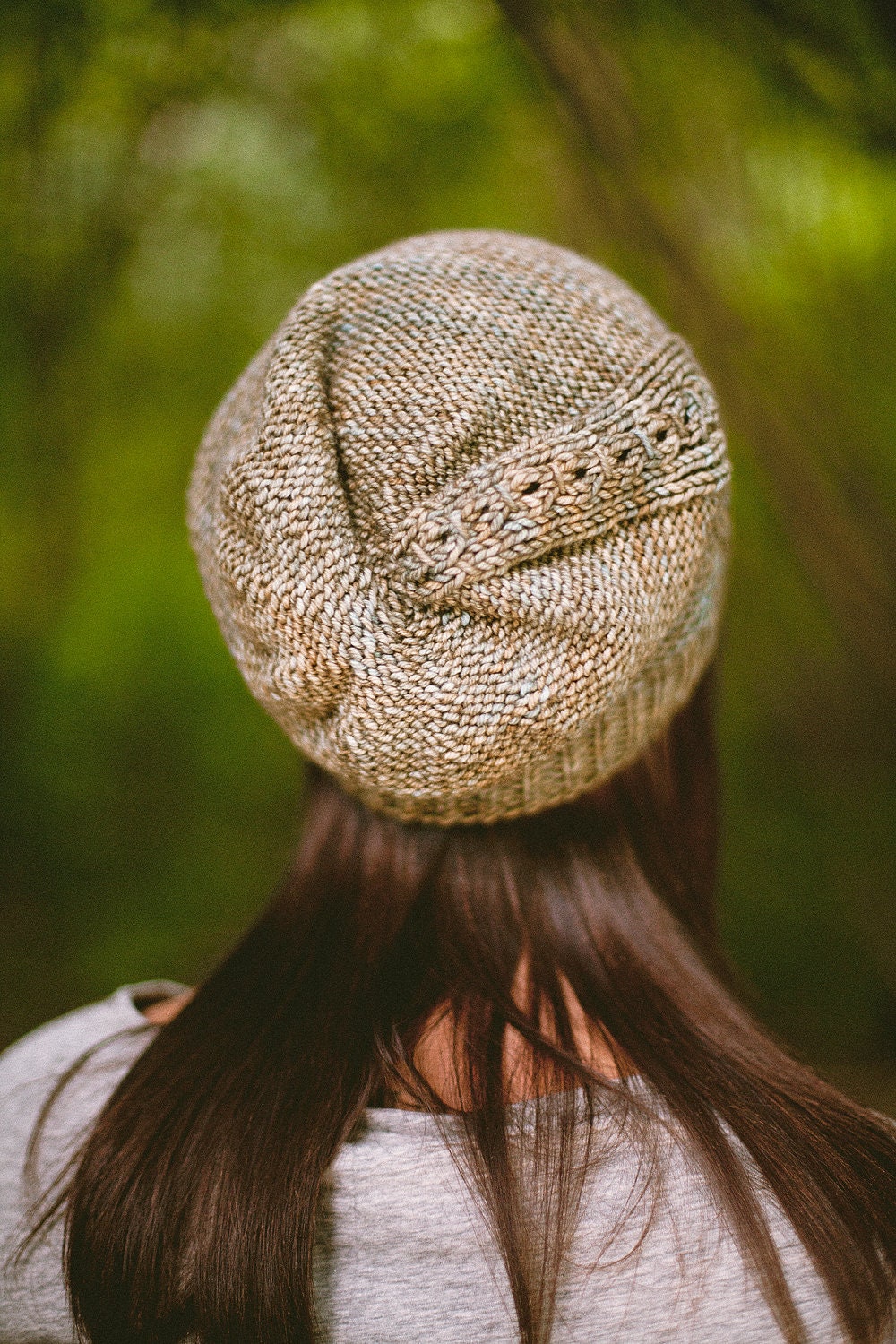 KNITTING PATTERN Eyelet Mock-cable Reverse Stockinette Stitch Toque ...