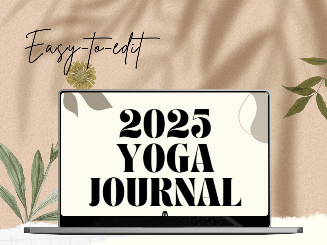 2025 Yoga Journal Customizable Yoga and Meditation Tracker Editable ...