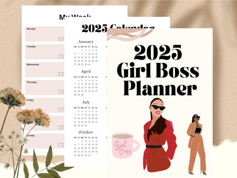 2025 Girl Boss Planner Customizable Canva Business and Goal Planner ...