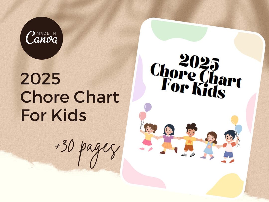 2025 Cry Chart for Kids Customizable Canva Daily Chore Tracker Editable ...
