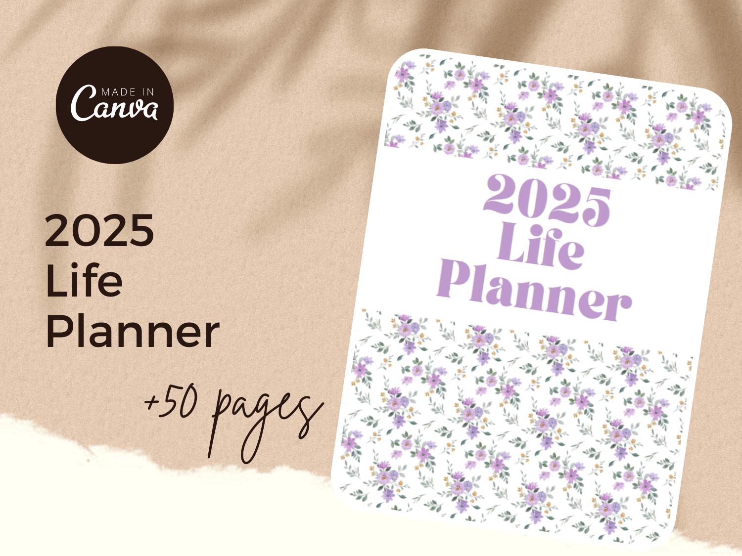 2025 Life Planner Customizable Canva Life Organizer Editable Goal ...