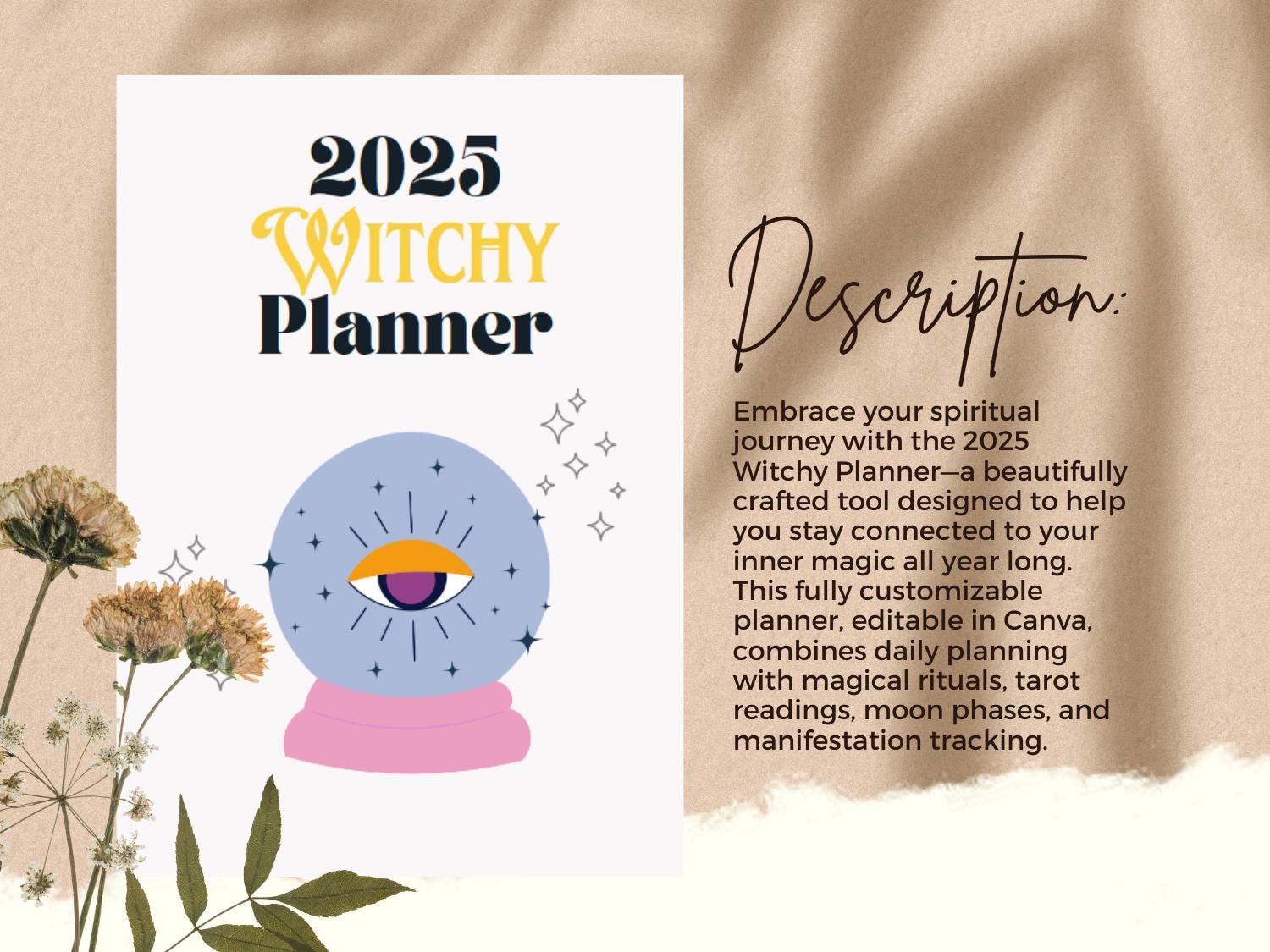 2025 Witchy Planner Customizable Spiritual and Magic Planner Editable ...