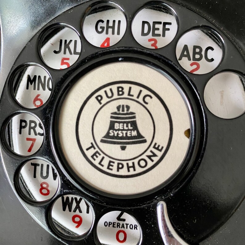Public Telephone Bell System Rotary Phone Dial Card Insert - Etsy