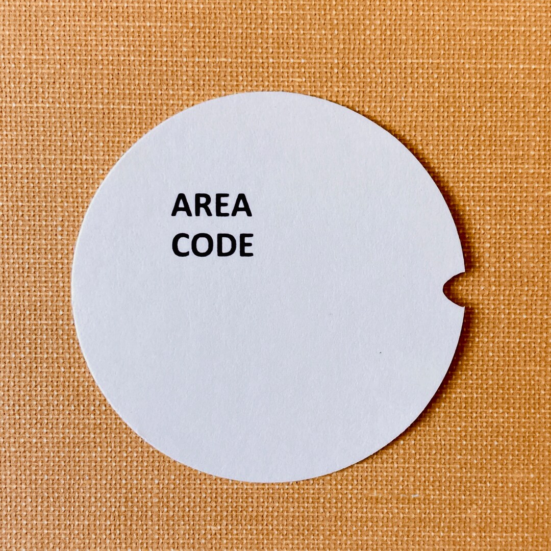 AREA CODE Rotary Phone Dial Card Insert - Etsy