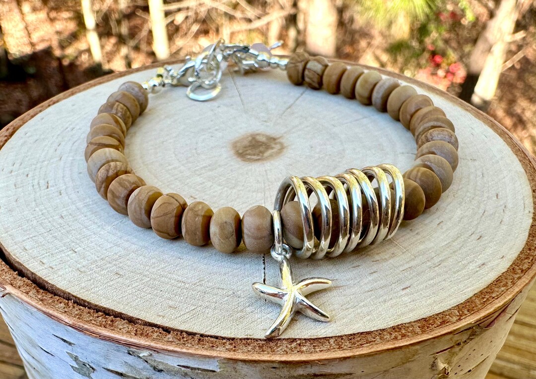 Sandy Shores Starfish, Wood Jasper, Rose & Crystal Quartz and Sterling ...
