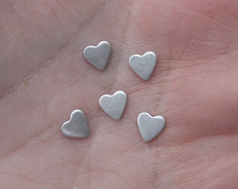 Medium Small or Tiny Sterling Silver Heart Stamping | Etsy