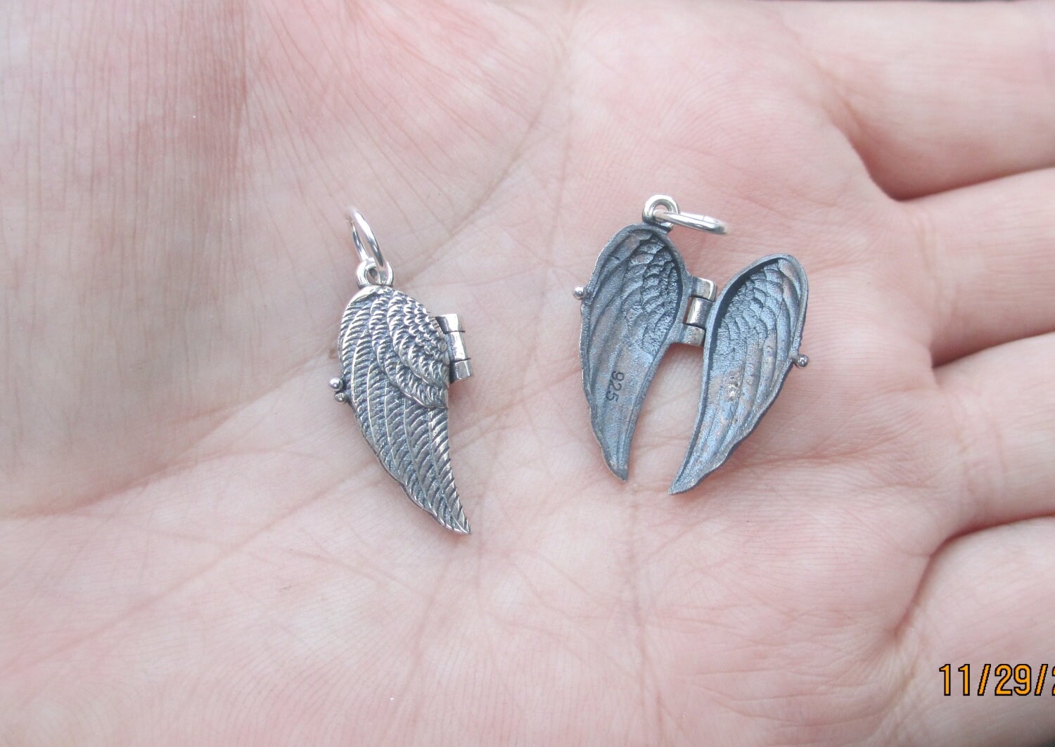 Sterling Silver Angel Wing Connector Locket or Angel Wing | Etsy