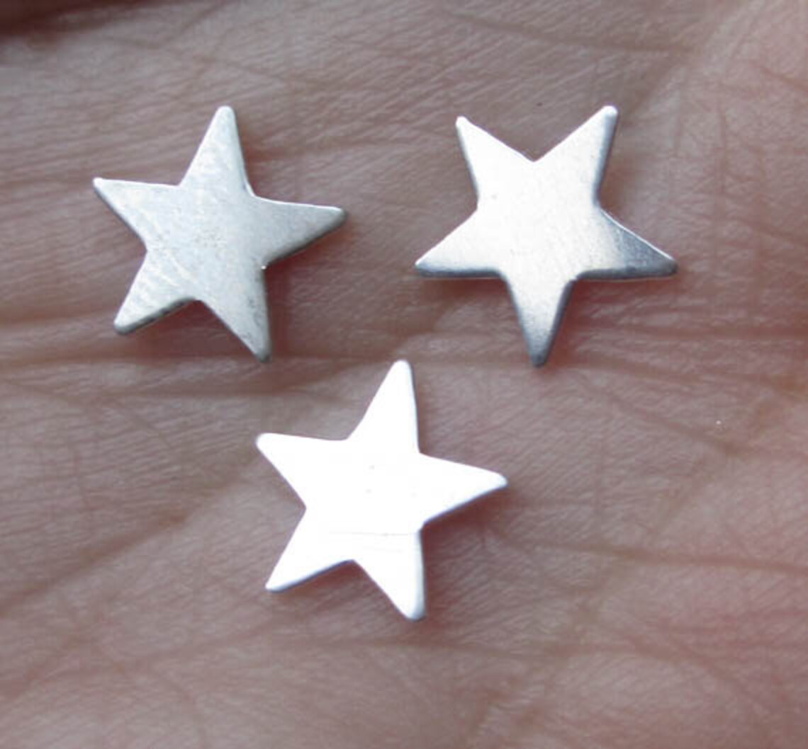 Sterling Silver Starssize 1/4 7.7mm or Star Trio - Etsy