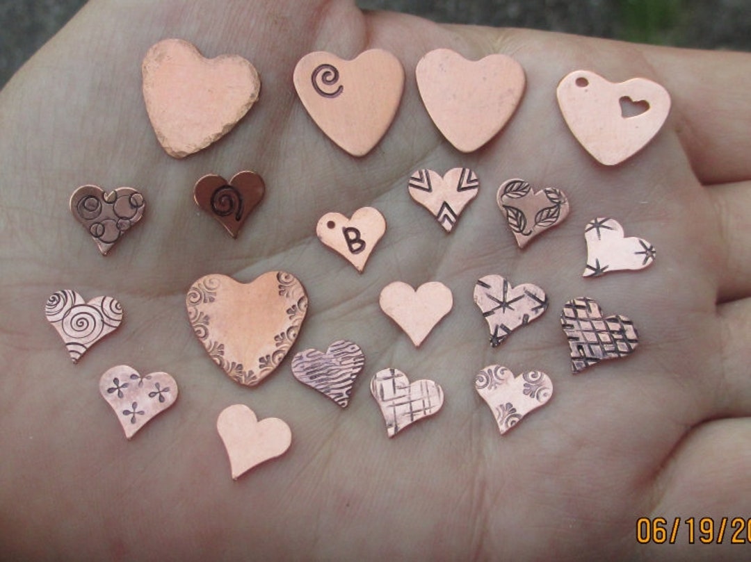 Copper Fancy Heart Discs 3/8inch or 1/2" - Etsy