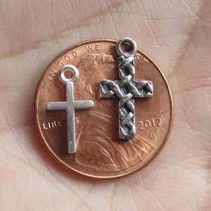 Sterling Silver Cross Link, Argentium Small Crosses or Sterling Basket ...