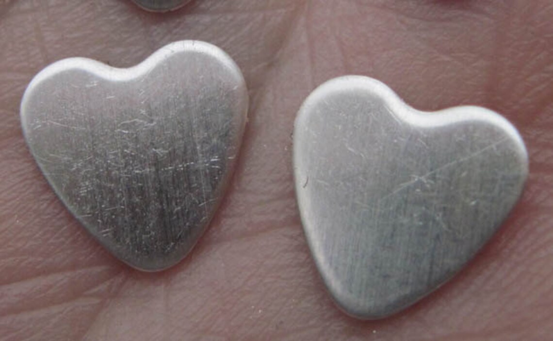 Sterling Silver or Gold Filled Heart Discs 3/8inch(4 Hearts)(22 Gauge ...