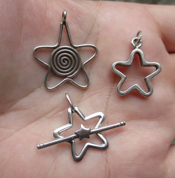 Sterling Silver Star Claspspiral Star or Star Frame You - Etsy