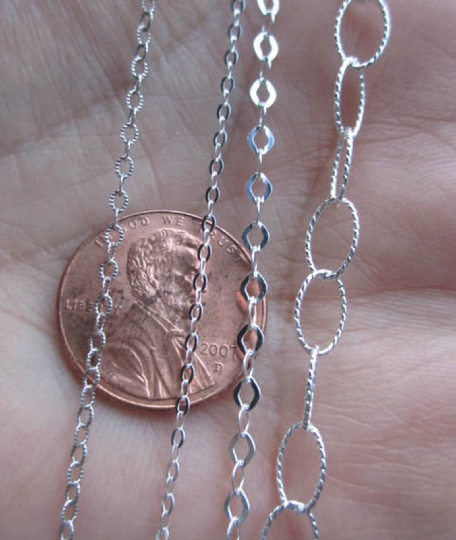 Sterling Silver Chain, Chain With Cross and Initial Tag, Etc. - Etsy