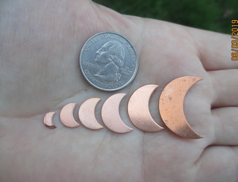 Copper Moon Stampings( You Choose the Size and Quantity) - Etsy