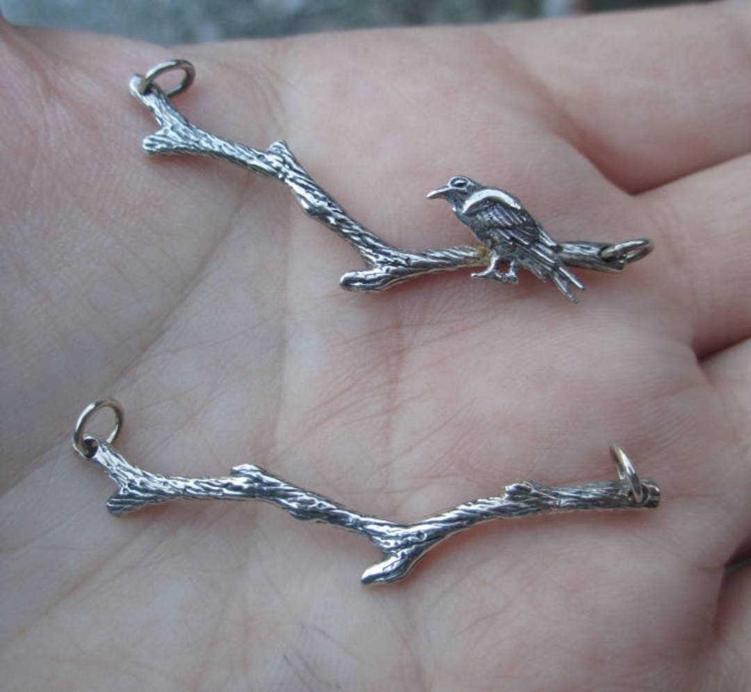 Sterling Silver Branch Pendant(one), Bronze Branch or Branch With Raven ...