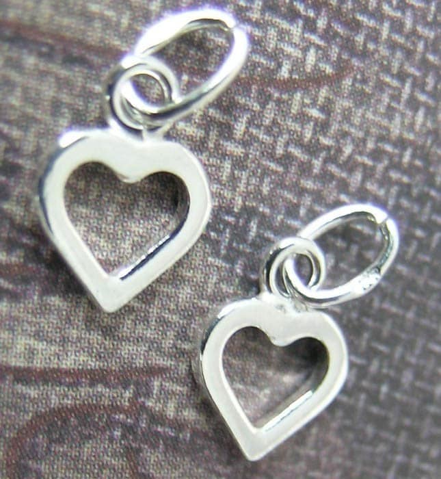 Sterling Silver Tiny Open Heart Charms-you Choose the Quantity - Etsy