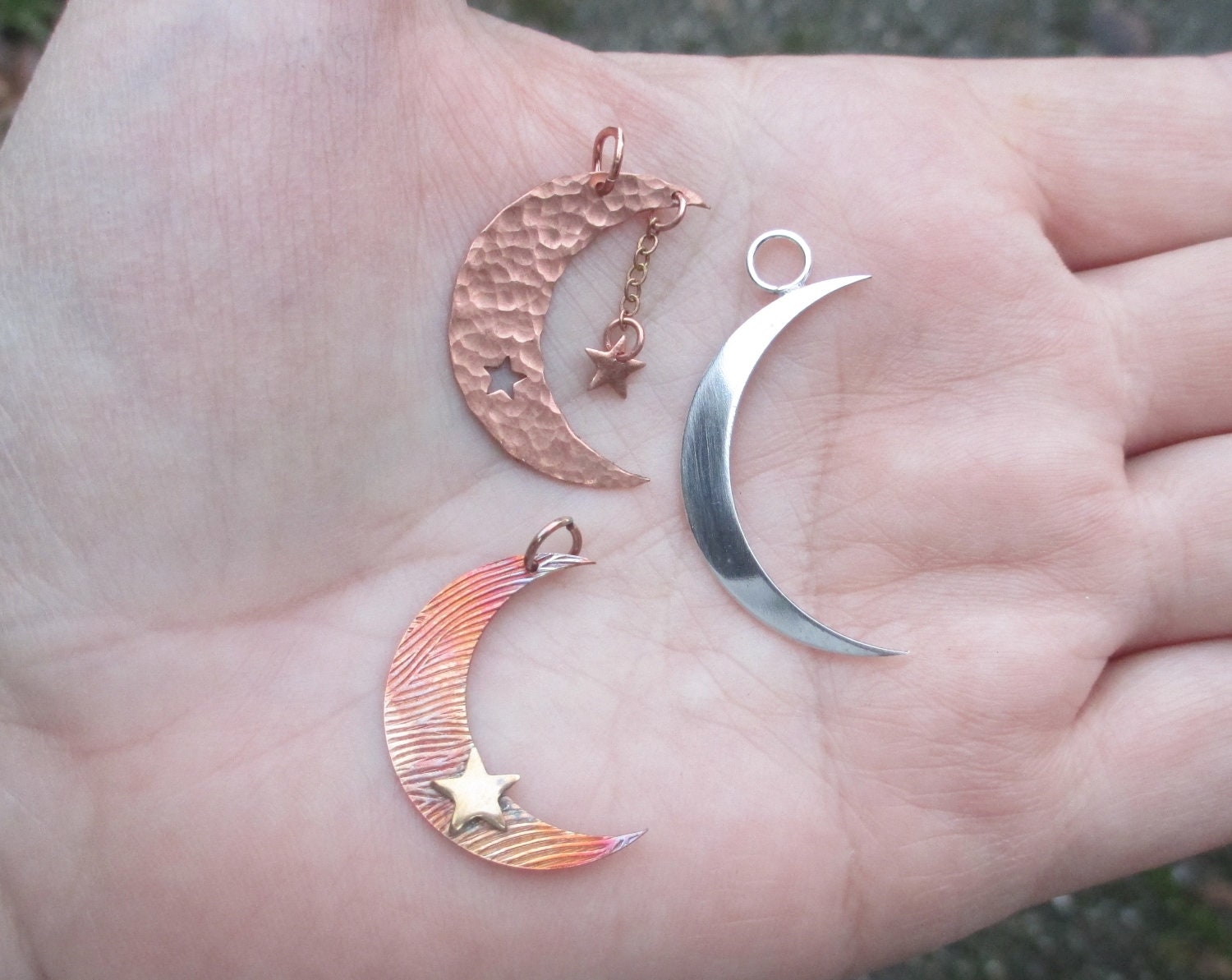 Sterling SilverCopper or Brass Thin Moon Stamping 1 quantity | Etsy