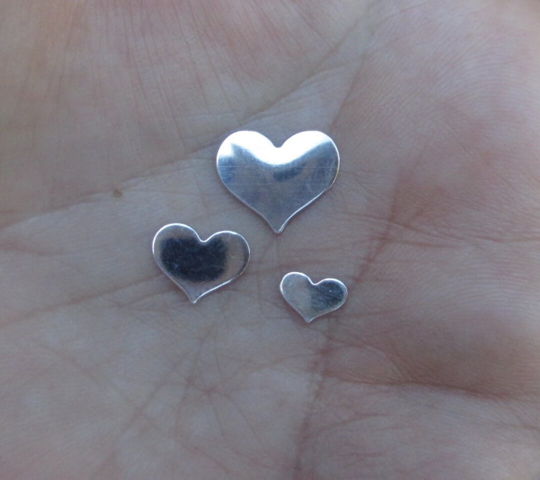 Medium, Small or Tiny Sterling Silver Heart Stamping - Etsy