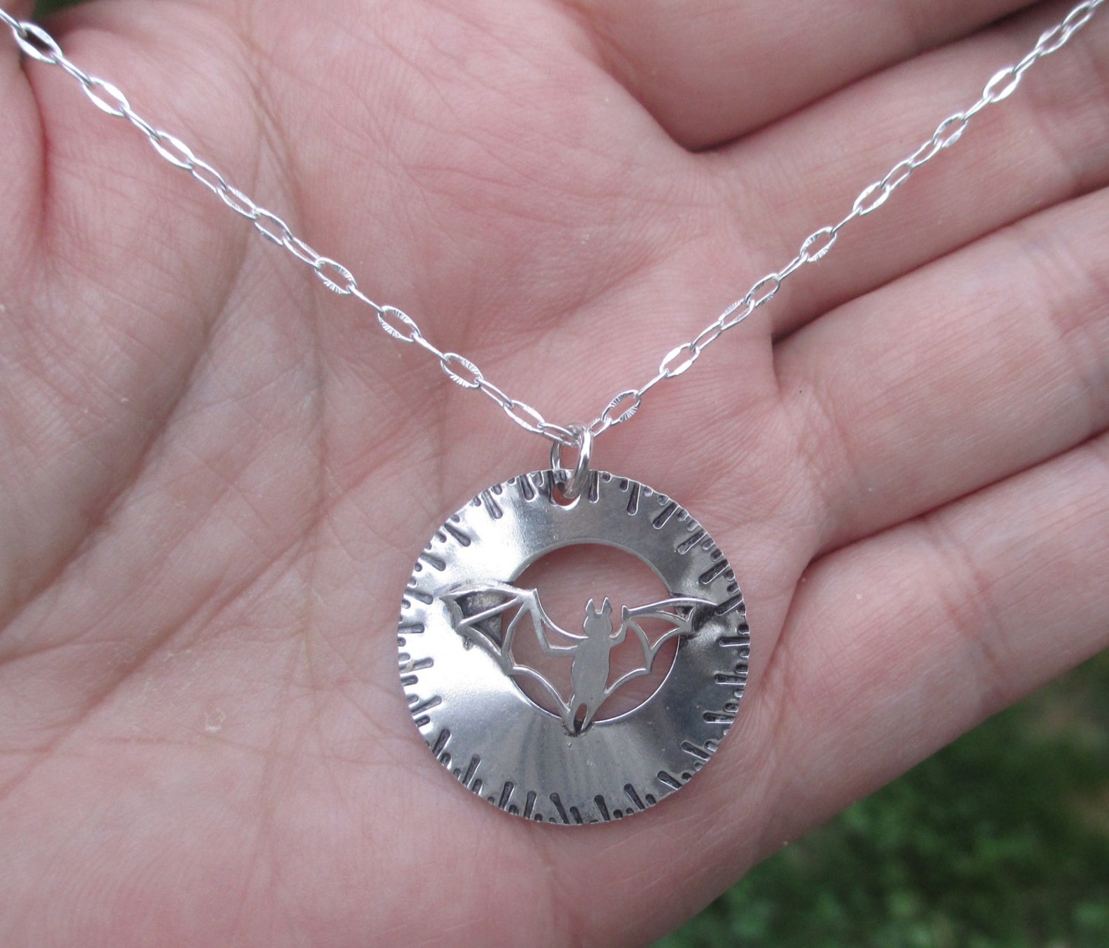 Large Copper Bat Charm/stampingone Bat or Necklace | Etsy