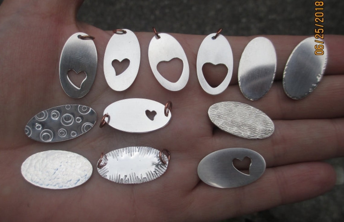 Sterling Silver Oval Disc With Heart Cut Out or Design - Etsy