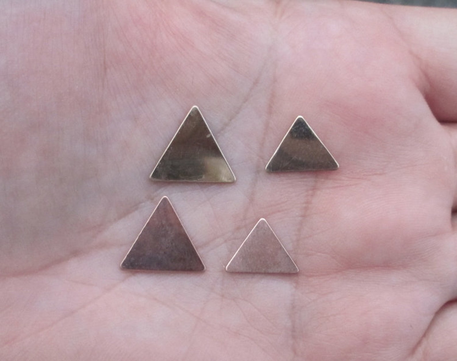 Gold Filled or Rose Gold Filled Triangle - 15mm or 12mm - Etsy