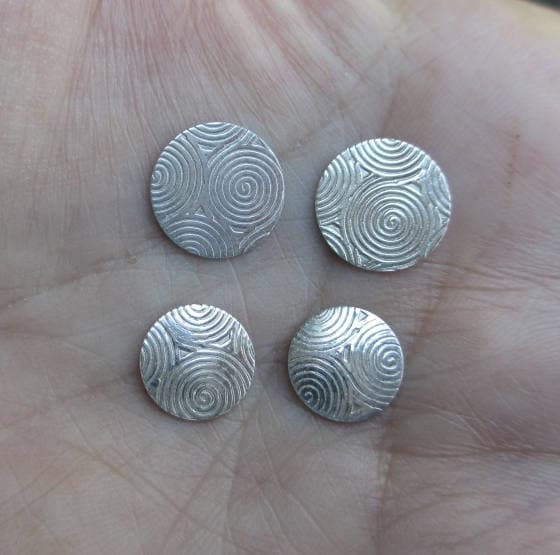 Sterling Silver Design Stamped Ovals and Discs | Etsy