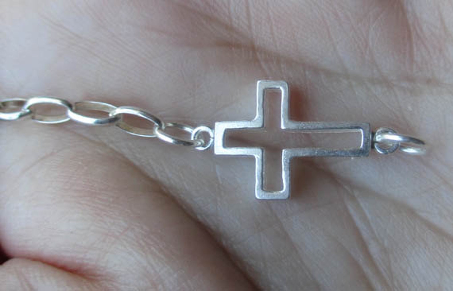 Sterling Silver Open Cross Link or Darked Solid Cross Link - Etsy
