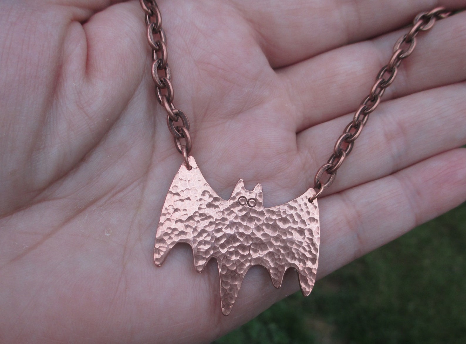 Large Copper Bat Charm/stampingone Bat or Necklace | Etsy