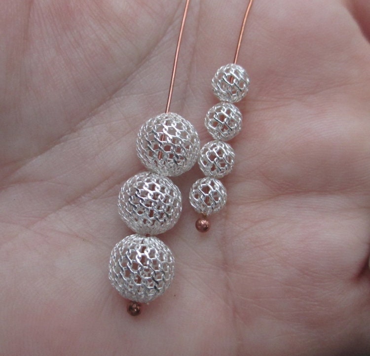 Sterling Silver Round Mesh Beads, Tube Beads, or Small Round Beads ...