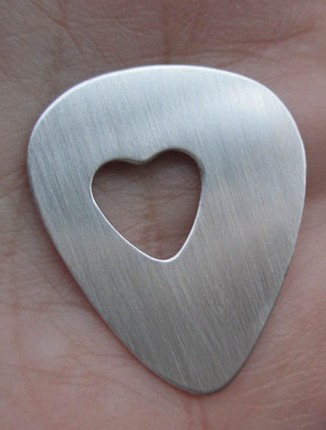 Sterling Silver Guitar Pick With Heart Cut Out or Starone - Etsy