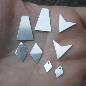 Sterling Silver Pyramid, Chevron, Diamond Shape or Tiny Diamond Shape ...