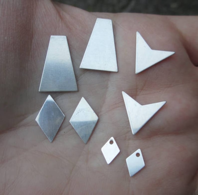 Sterling Silver Pyramid, Chevron, Diamond Shape or Tiny Diamond Shape ...