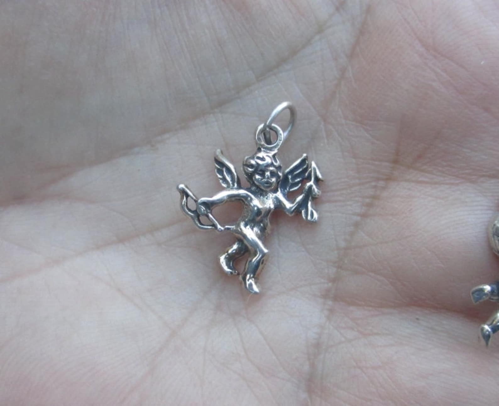 Sterling Silver Cupid Charm(one) - Etsy