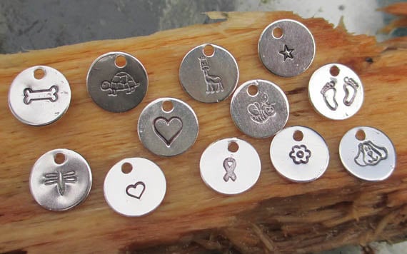 Sterling Silver Stamped Disc 3/8 or 1/2 | Etsy