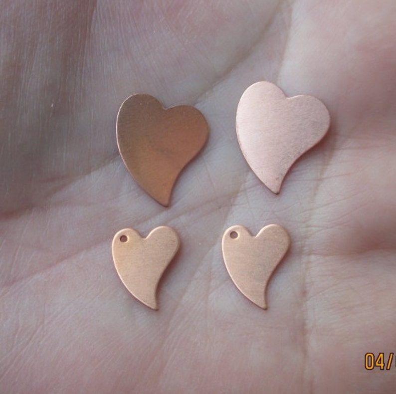Fancy Copper Hearts,slanted Copper Hearts or Curved Copper Hearts(you ...