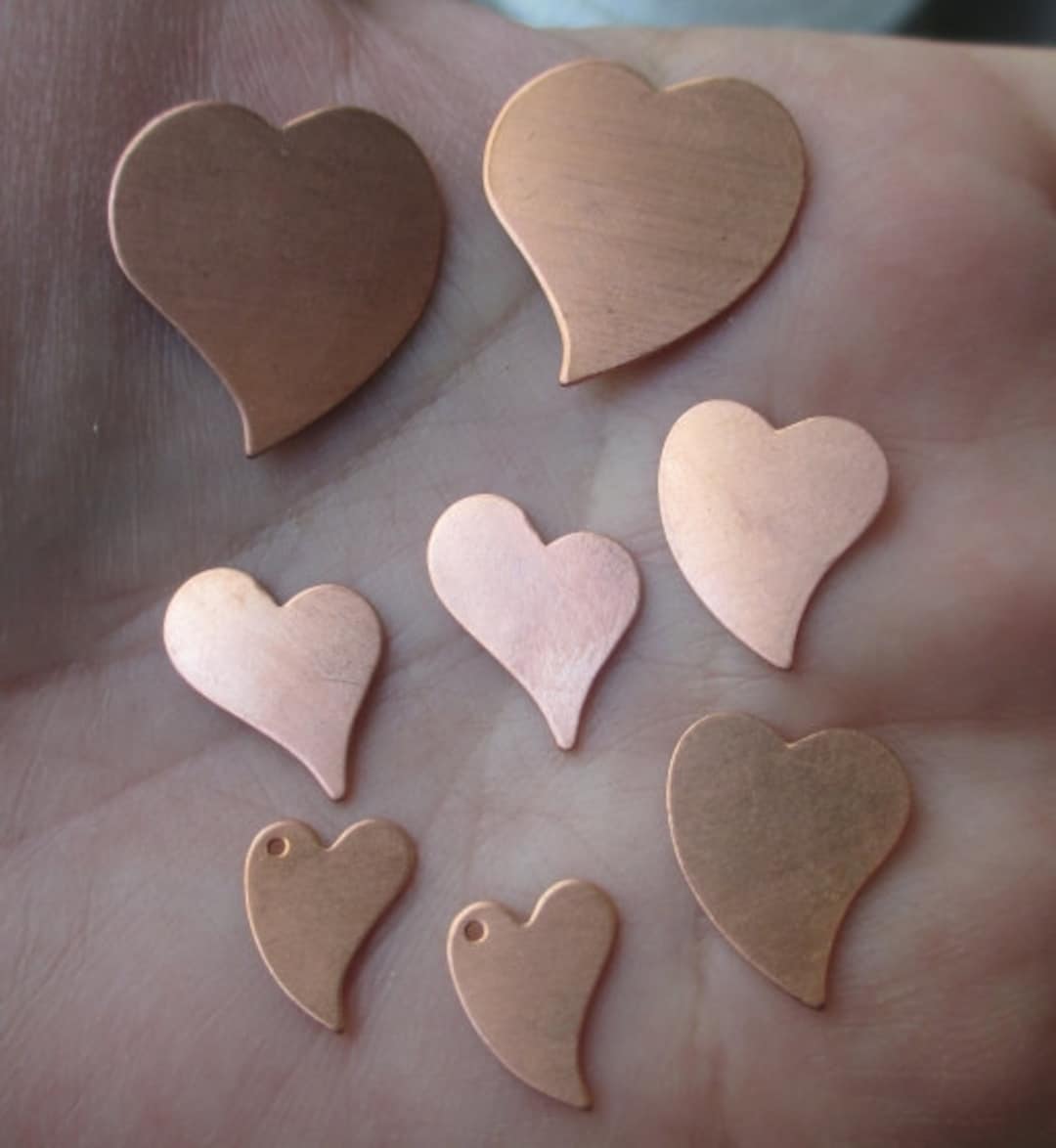 Fancy Copper Hearts,slanted Copper Hearts or Curved Copper Hearts(you ...