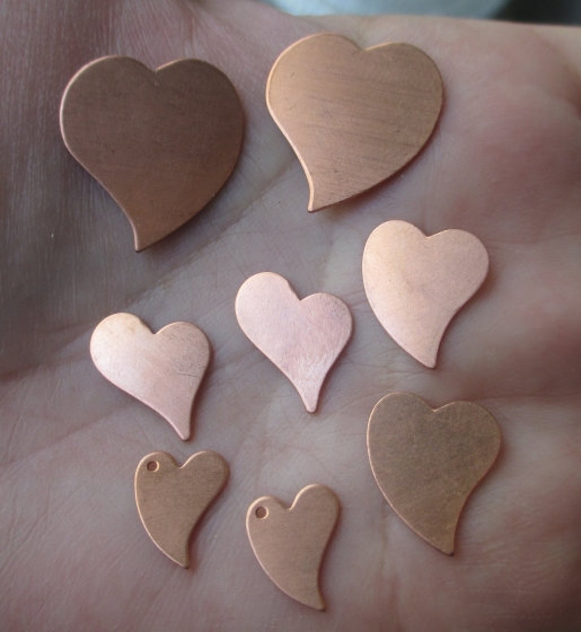 Fancy Copper Hearts,slanted Copper Hearts or Curved Copper Hearts(you ...