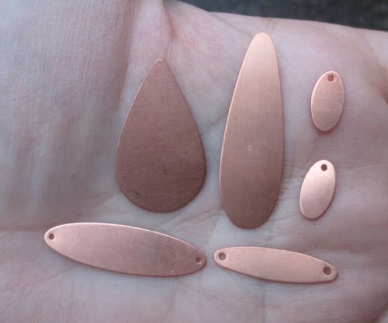 Copper Moon Small Oval Tabs Long Teardrop Wide Teardrop or | Etsy