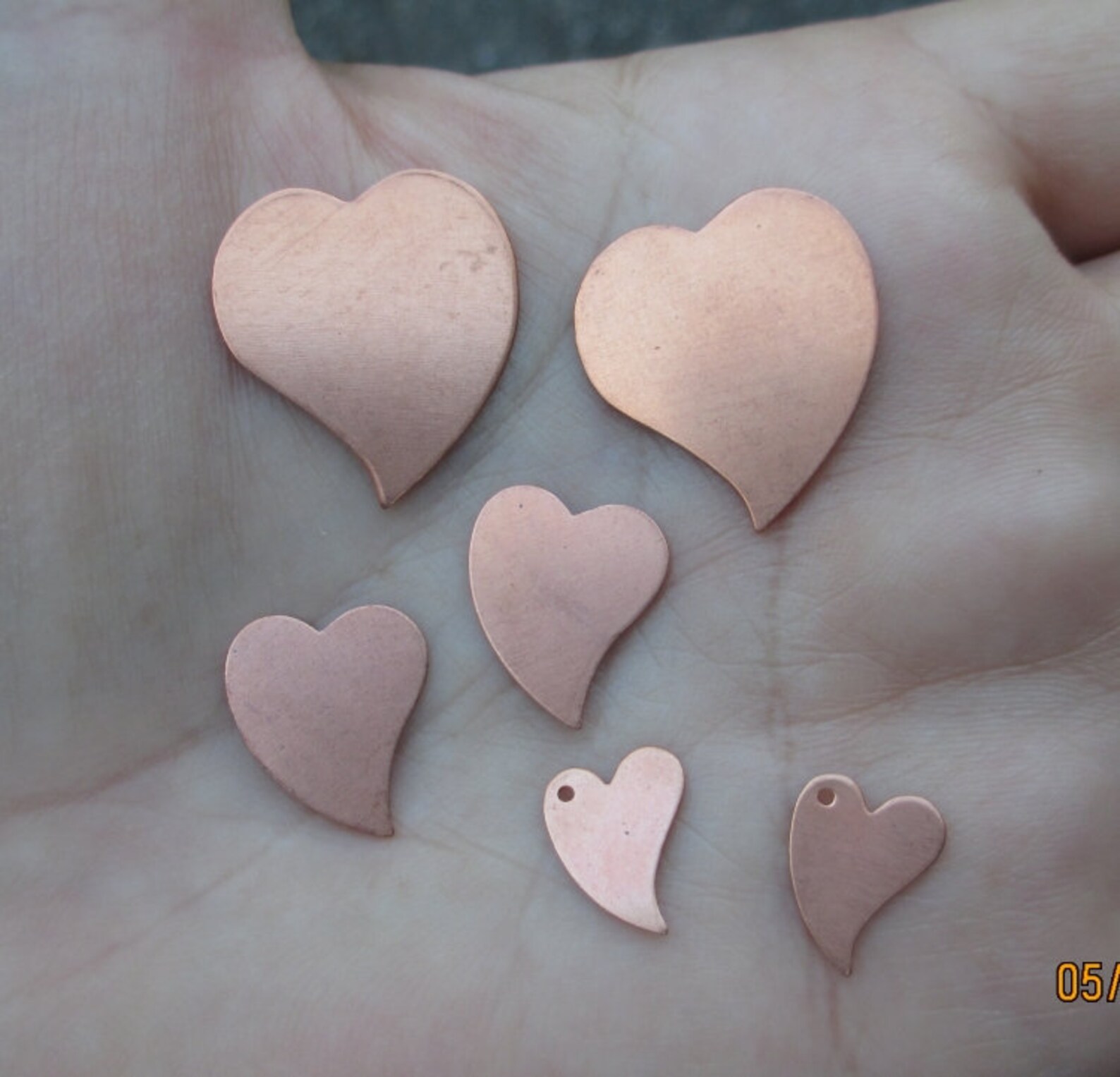 Fancy Copper Hearts,slanted Copper Hearts or Curved Copper Hearts(you ...