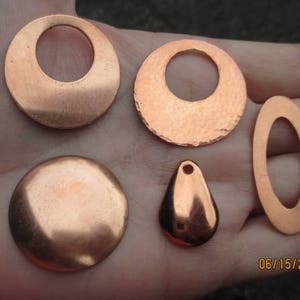 1-1/4 Inch Domed Copper Discs,domed Teardrops, Oval Frame Or - Etsy
