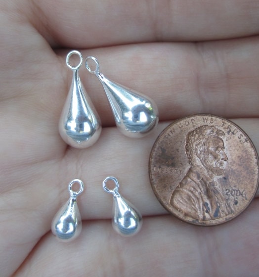 Sterling Silver Large or Small Tear Drops - Etsy