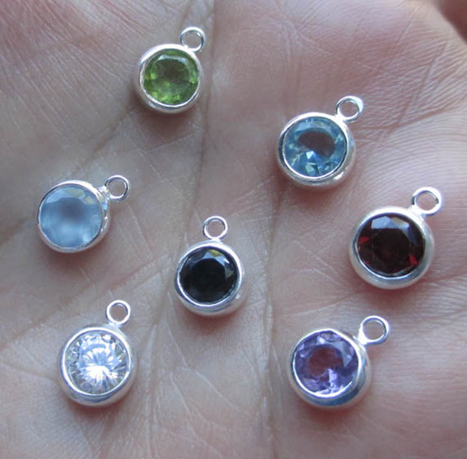 Sterling Silver and Crystal Drops(one Drop)blue Topaz,peridot, Garnet ...