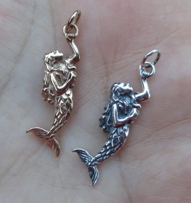 Sterling Silver Mermaid Charm(one Charm) or Bronze Mermaid Charm(one ...
