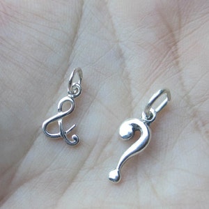 Sterling Silver Question Mark or Ampersand Charms(you Choose the ...
