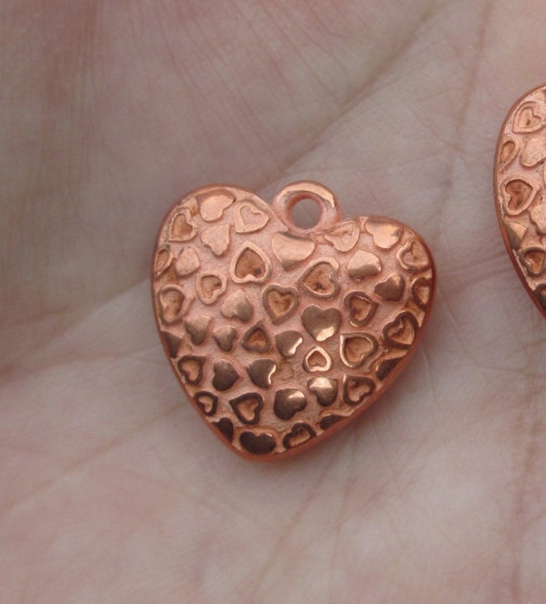 Copper Puff Heart With Heart Design or With Out and Copper - Etsy