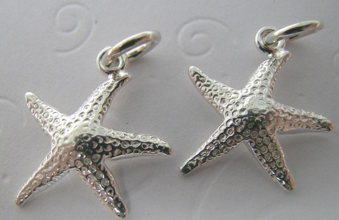 Sterling Silver Starfish Charm(1, 2, or 3 Starfish) - Etsy