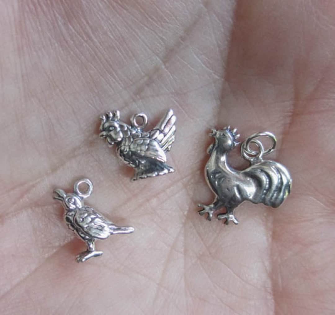 Sterling Silver Chicken or Bird Charm(one Charm)you Choose Which One - Etsy